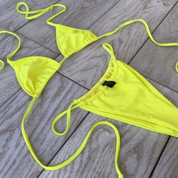 Disruptive Youth | Swim | Neon Yellow Swim Set | Poshmark